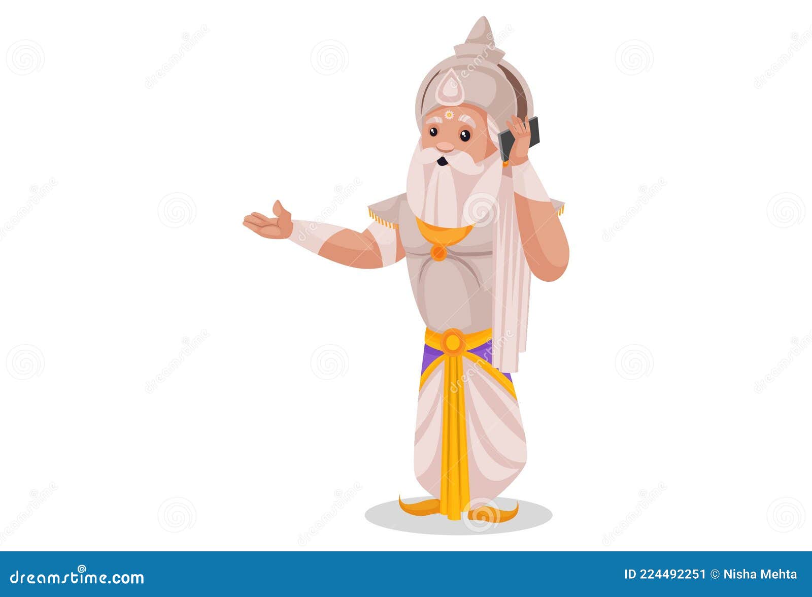 Bhishma Pitamaha Vector Cartoon Illustration Stock Vector ...