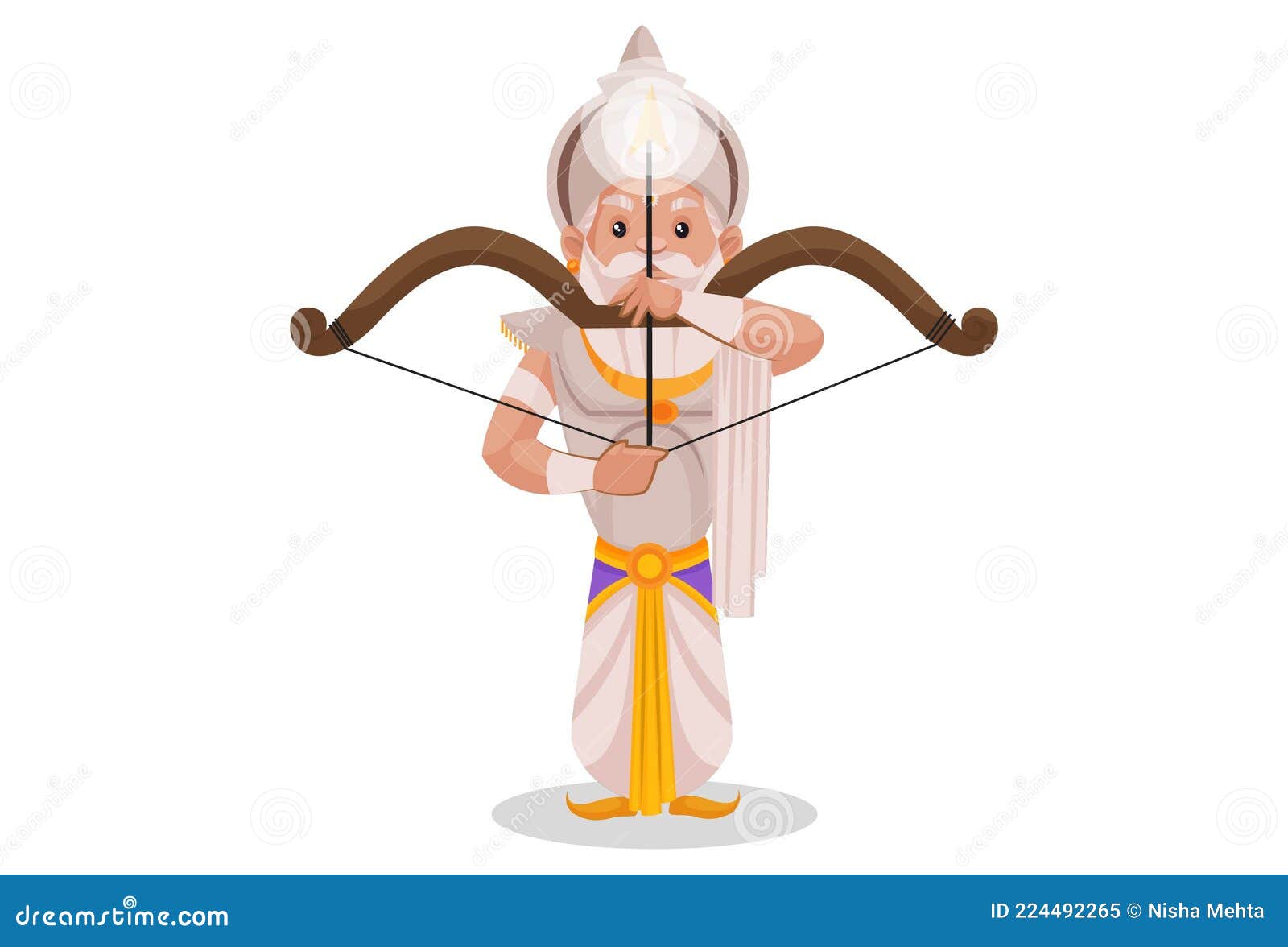 Bhishma Pitamaha Vector Cartoon Illustration | CartoonDealer.com #224492234
