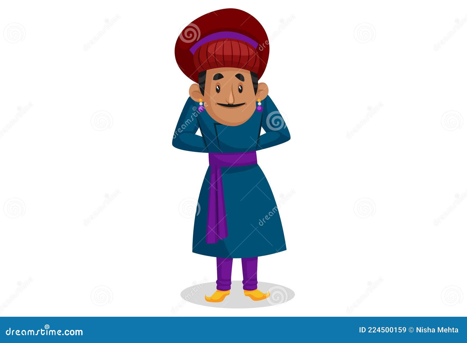 Birbal Vector Cartoon Illustration Stock Vector - Illustration of ...