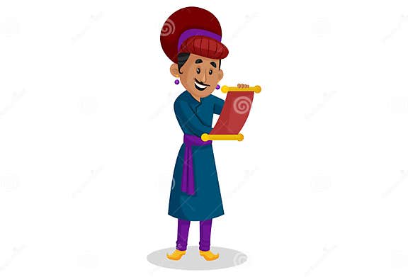 Birbal Vector Cartoon Illustration Stock Vector - Illustration of asian ...