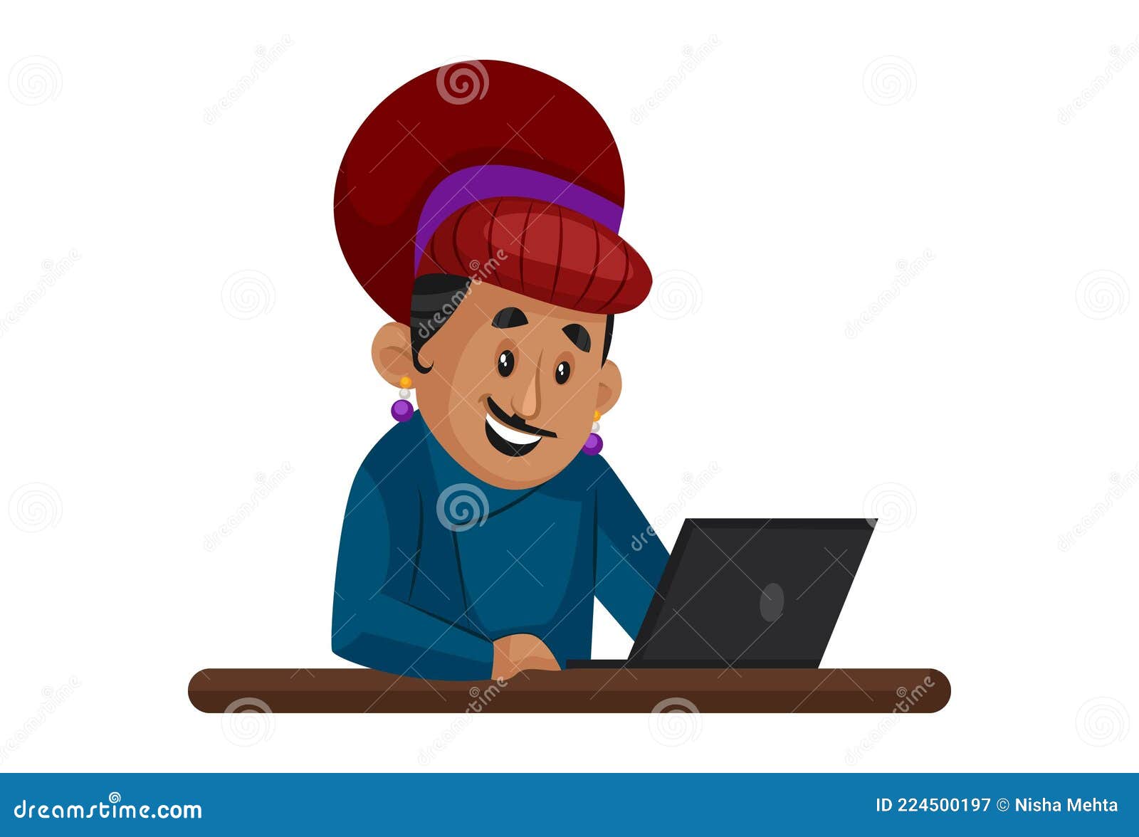 Birbal Vector Cartoon Illustration | CartoonDealer.com #224500207