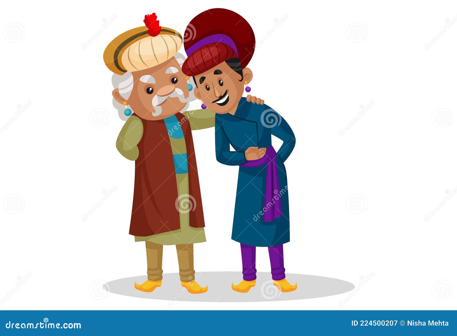 Birbal Vector Cartoon Illustration Stock Vector - Illustration of ...
