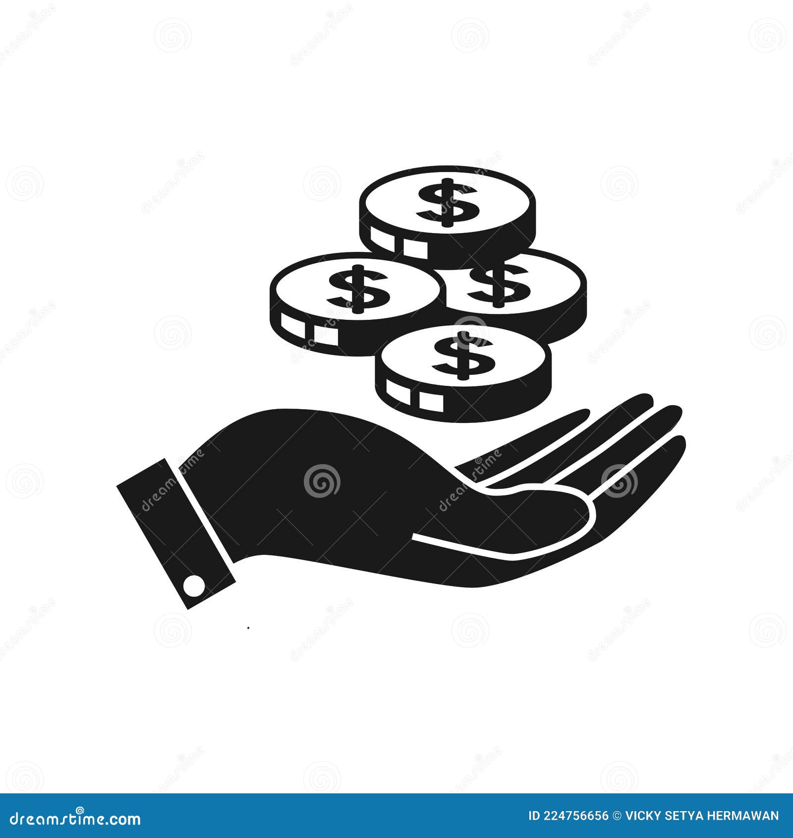 Hand Icon Holding Coins. Payment Icon. Investment Icon Stock ...