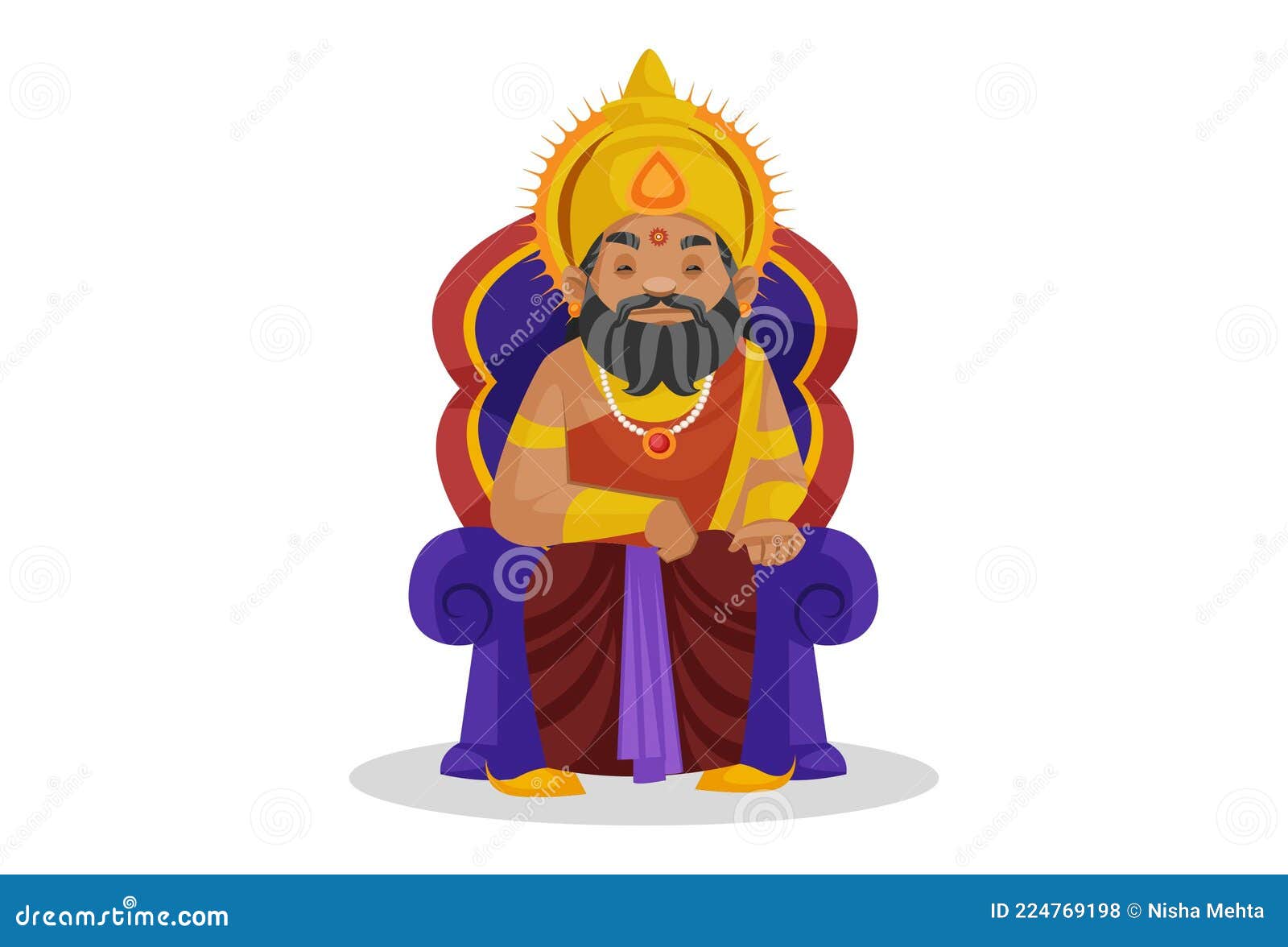 King Dhritarashtra Vector Cartoon Illustration | CartoonDealer.com ...