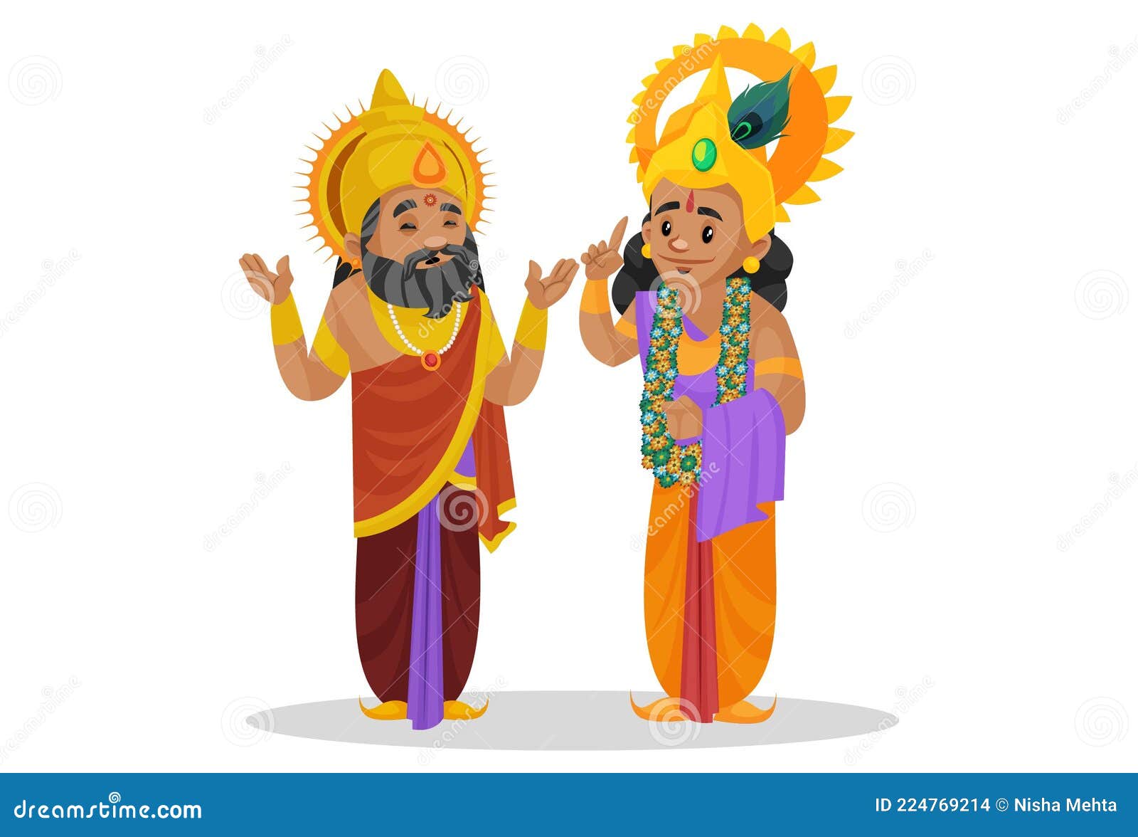 King Dhritarashtra Vector Cartoon Illustration | CartoonDealer.com ...