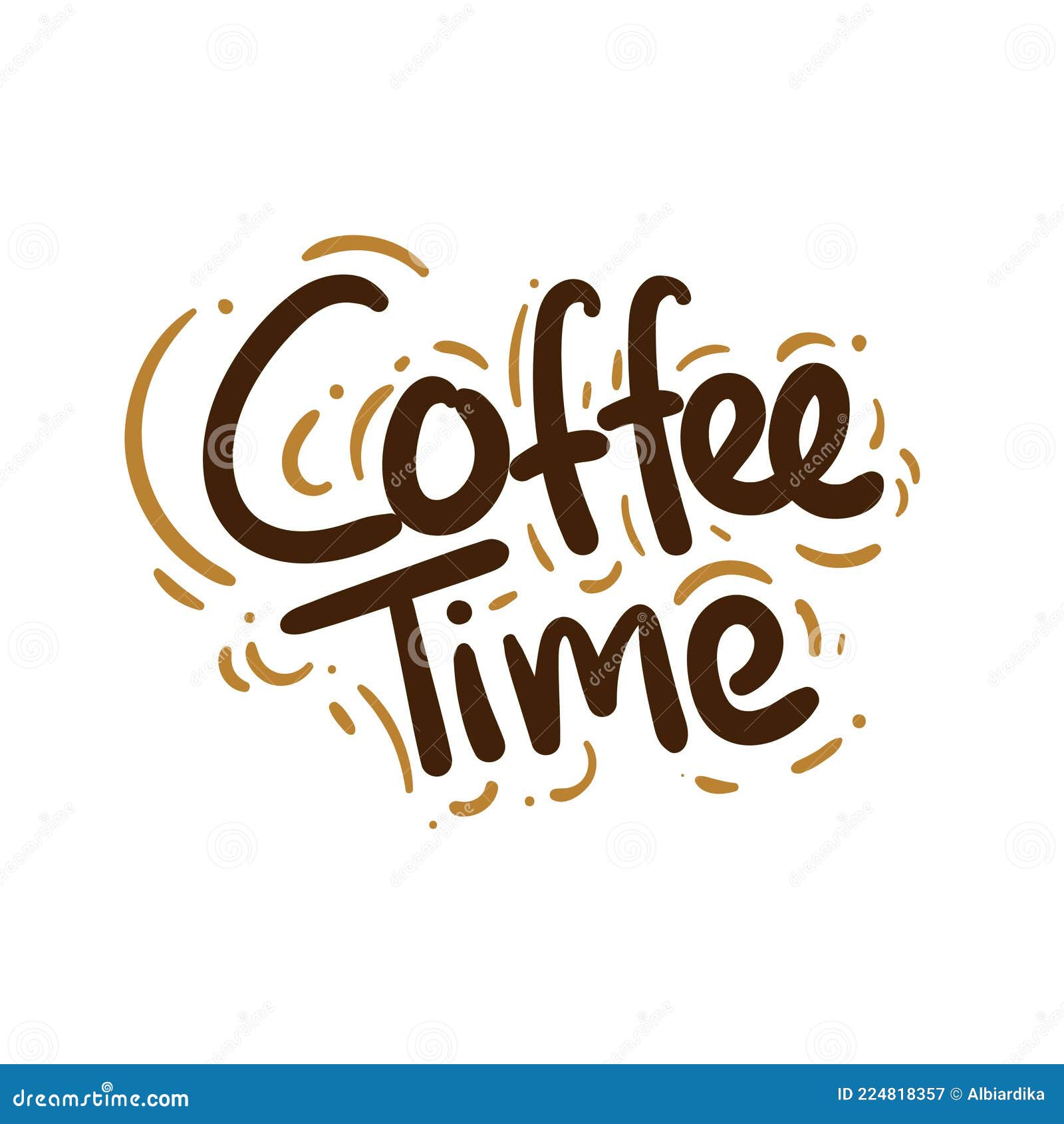 Coffee Time Drink Beverage Quote Text Typography Design Vector ...