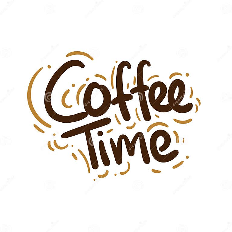 Coffee Time Drink Beverage Quote Text Typography Design Vector ...