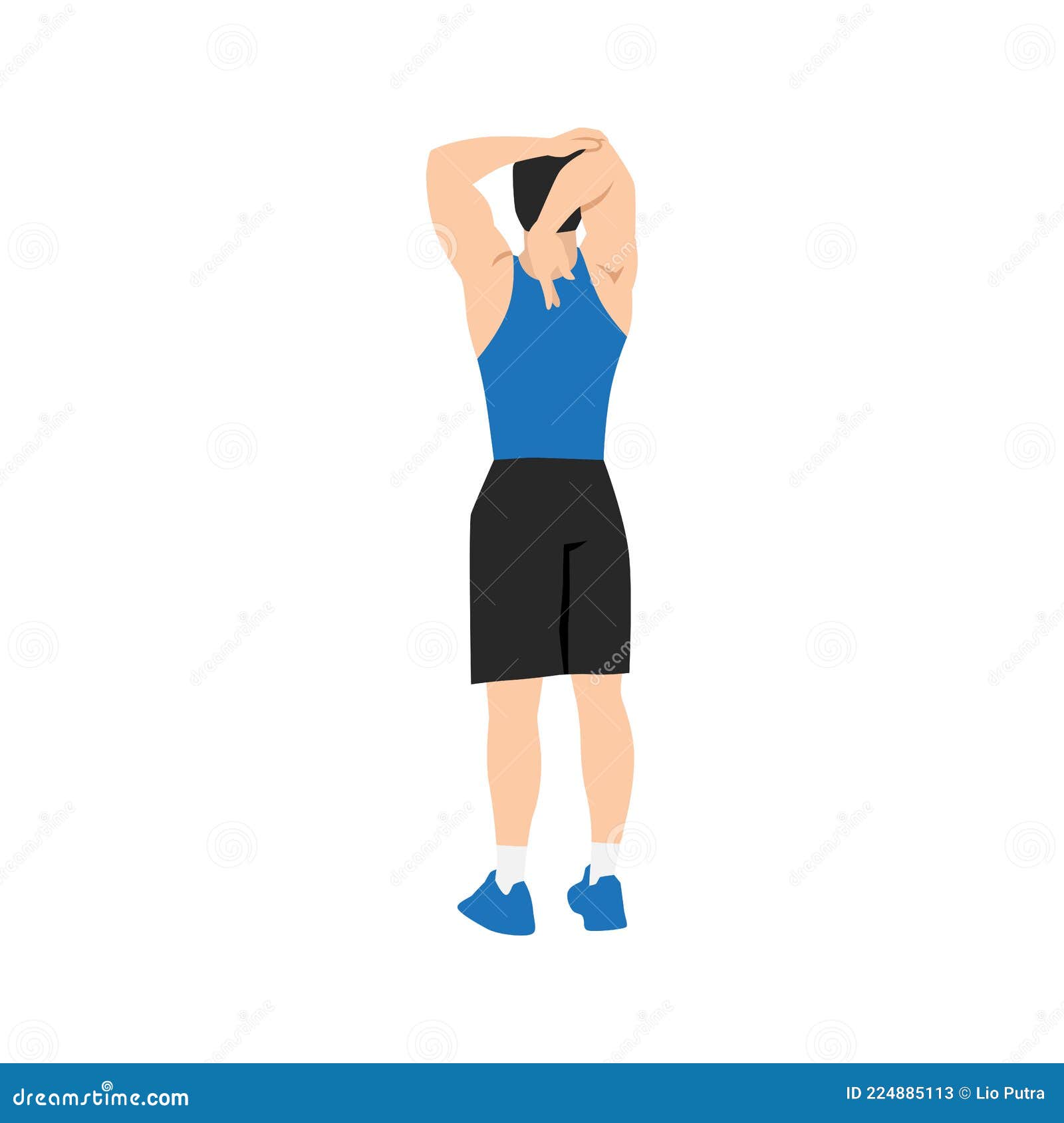 Overhead Triceps Extension Exercise Strength Workout Vector ...