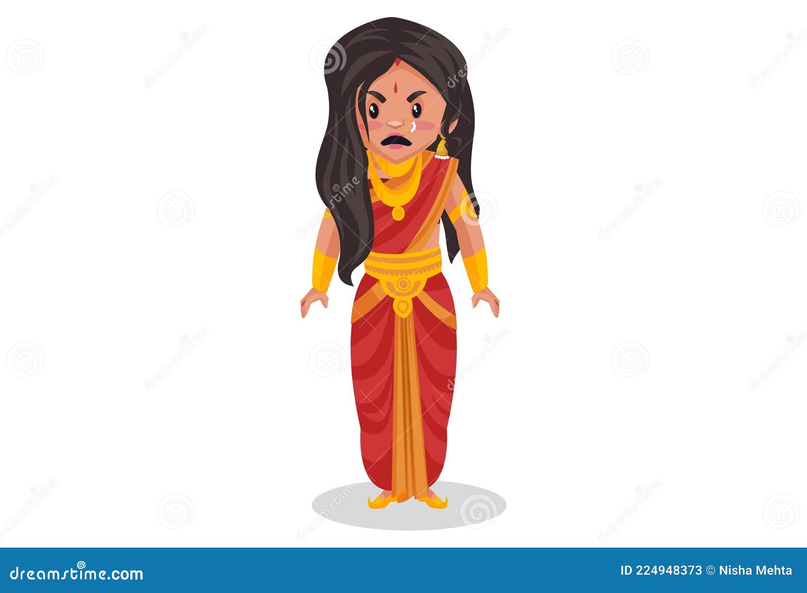 Draupadi Vector Cartoon Illustration | CartoonDealer.com #224948394