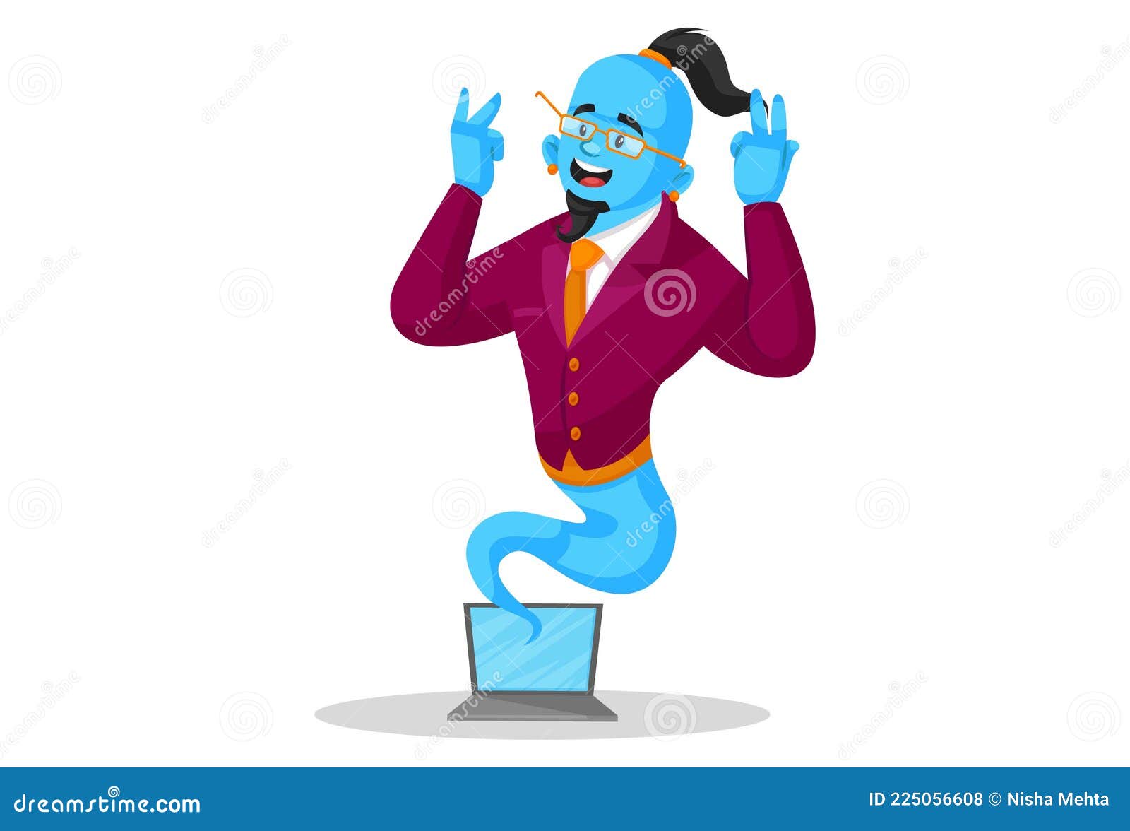 Vector Graphic Illustration of Smart Genie Stock Vector - Illustration ...