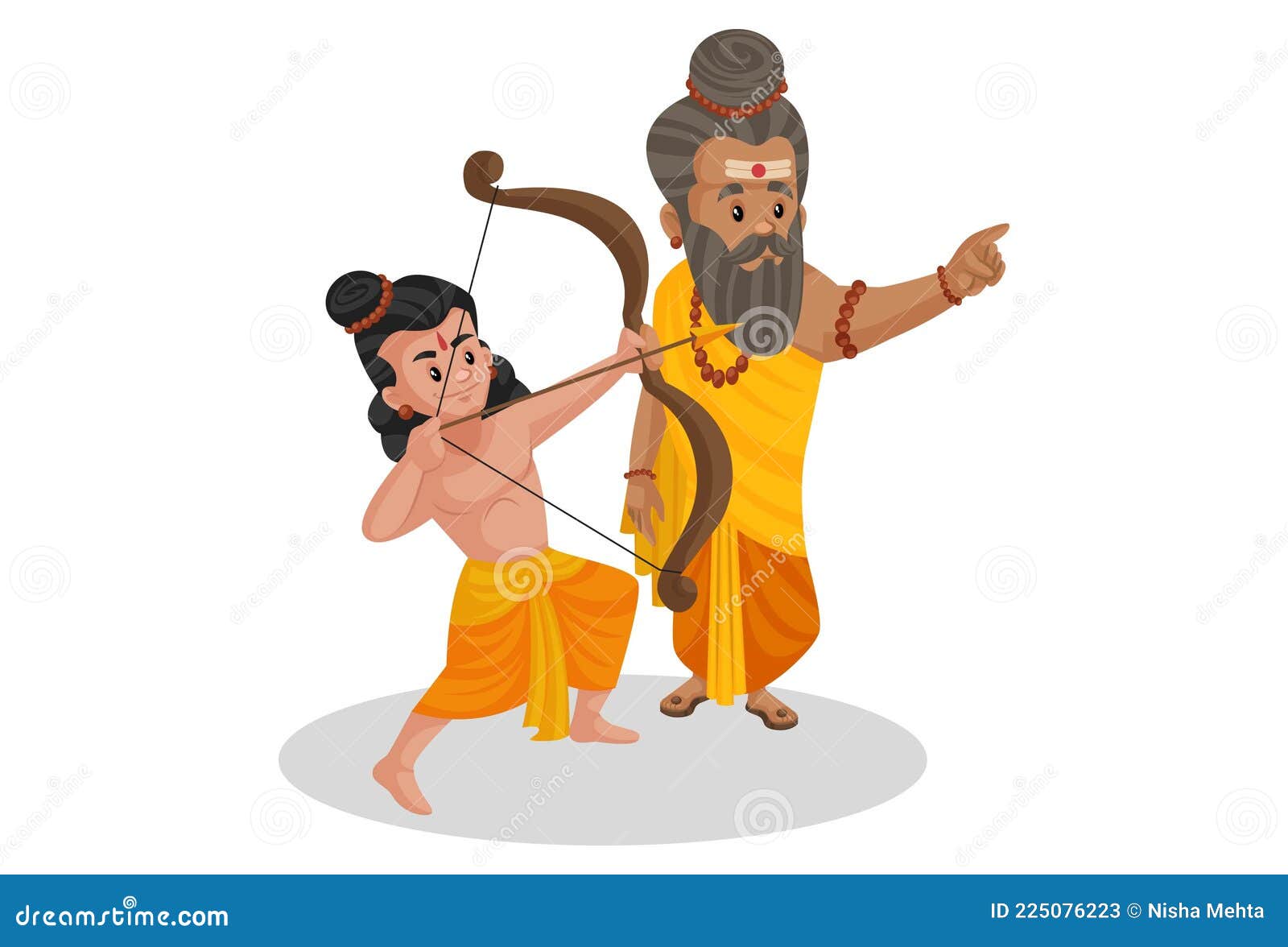 Vector Graphic Illustration Of Dronacharya | CartoonDealer.com #225076223