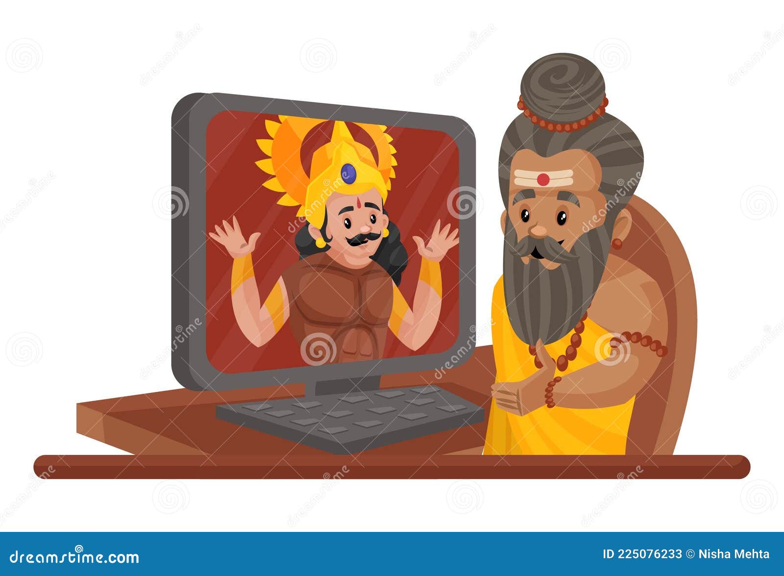 Vector Graphic Illustration of Dronacharya Stock Vector - Illustration ...