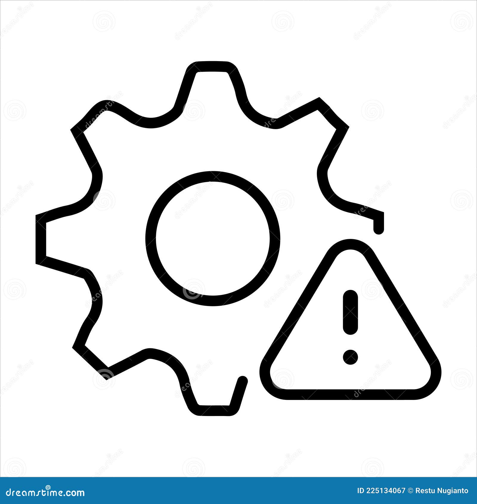 Gear Warning Icon in Trendy Outline Style Stock Vector - Illustration ...