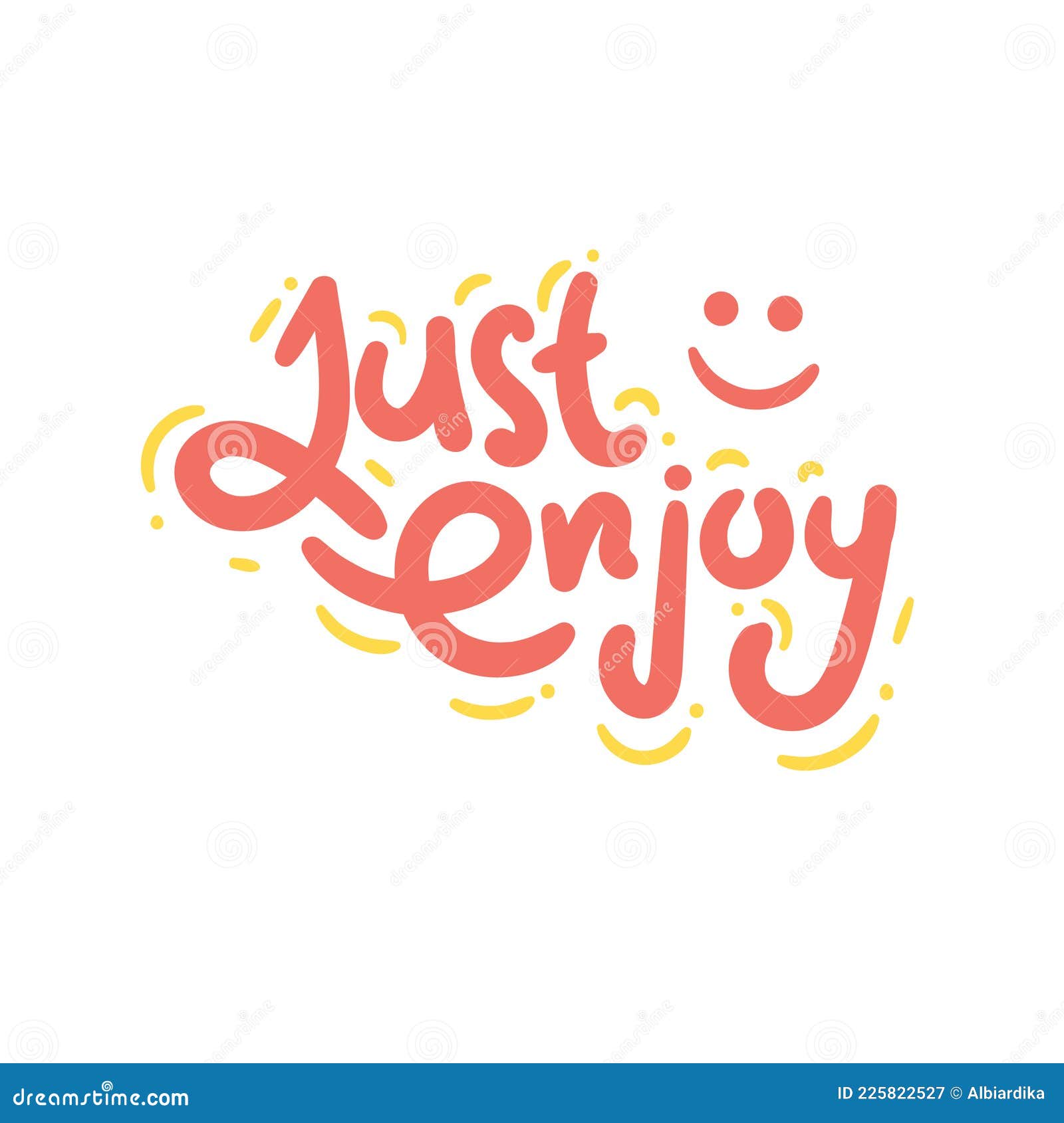 Just Enjoy Happy Quote Text Typography Design Vector Illustration Stock ...