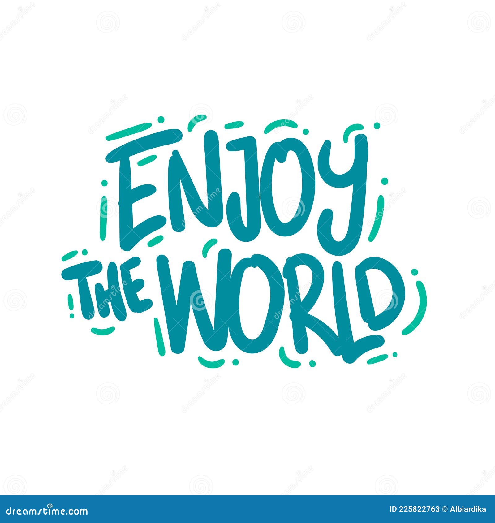 Enjoy the World Happy Quote Text Typography Design Vector Illustration ...