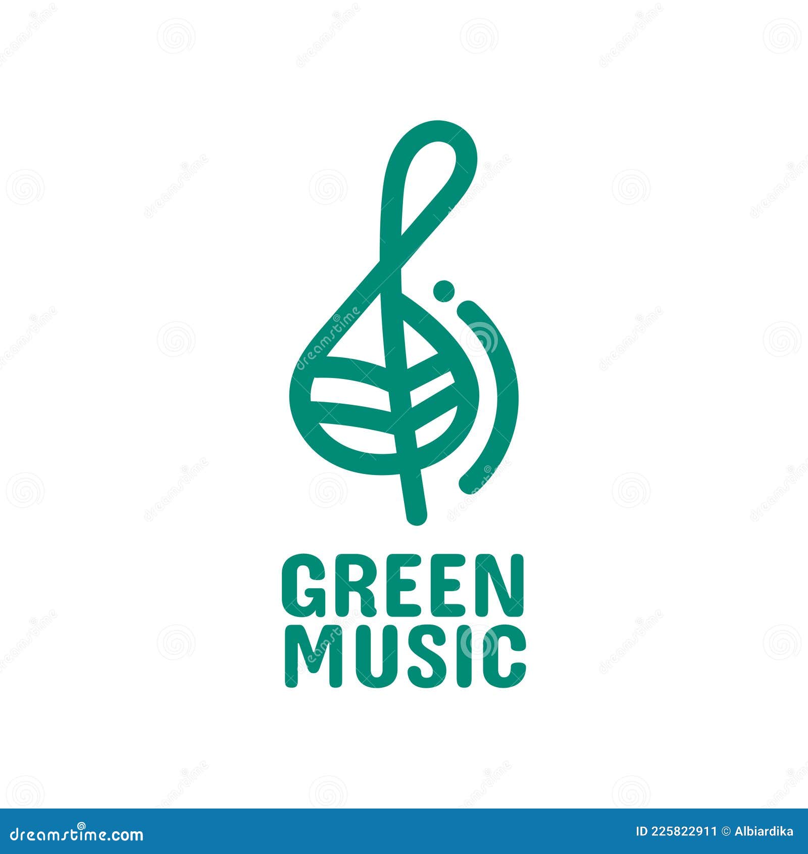 Green Leaf Music Melody Sound Nature Logo Concept Design Stock Vector ...