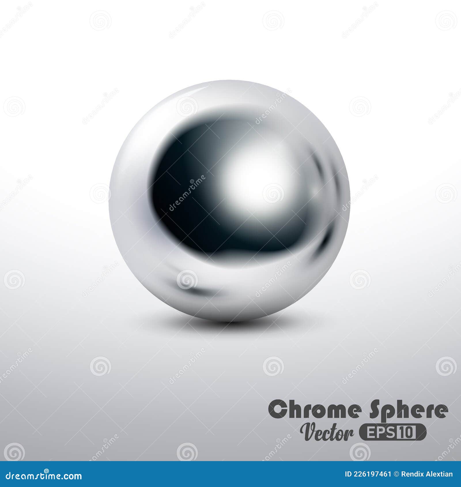 Metallic Reflective Chrome Sphere. Vector Illustration Stock Vector ...