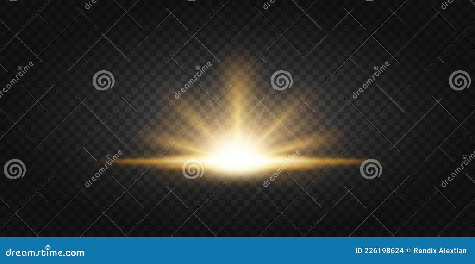 Gold Rays Rising on Transparent Background. Suitable for Product ...