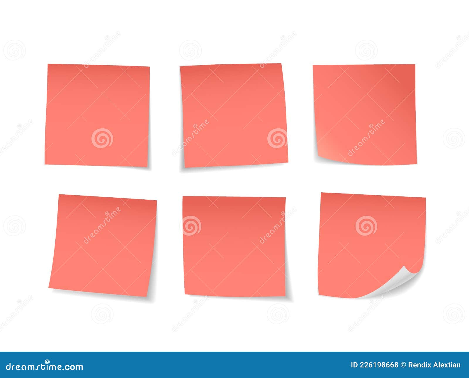 Red Sticky Notes Set. Suitable for Notes, Advertising, and Other ...