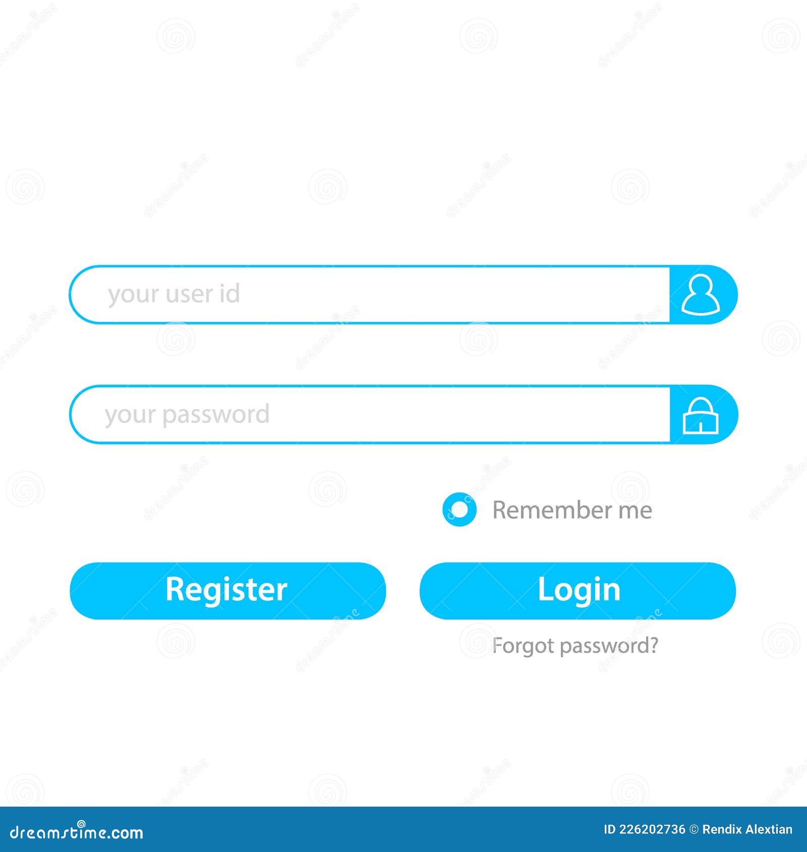 User Login and Register User Interface Template. Vector Illustration ...