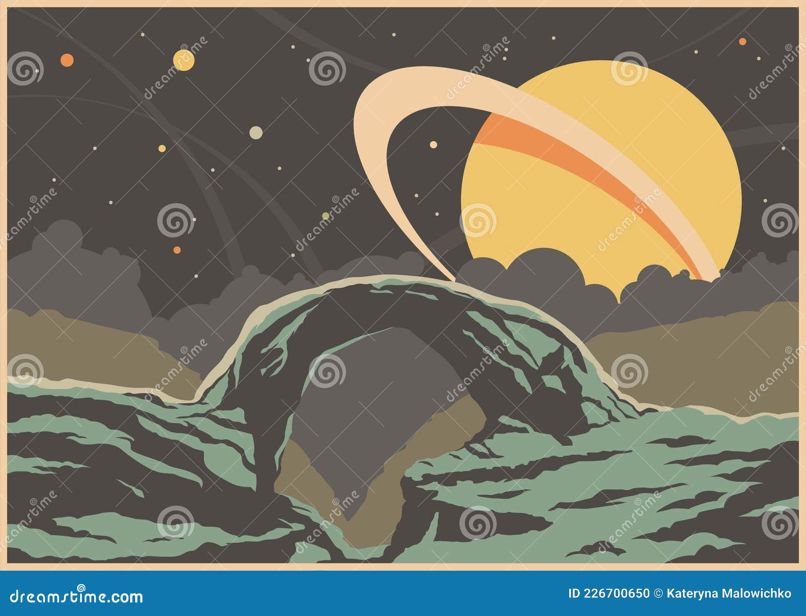 Unknown Planet Landscape Vector Illustration Stock Vector ...