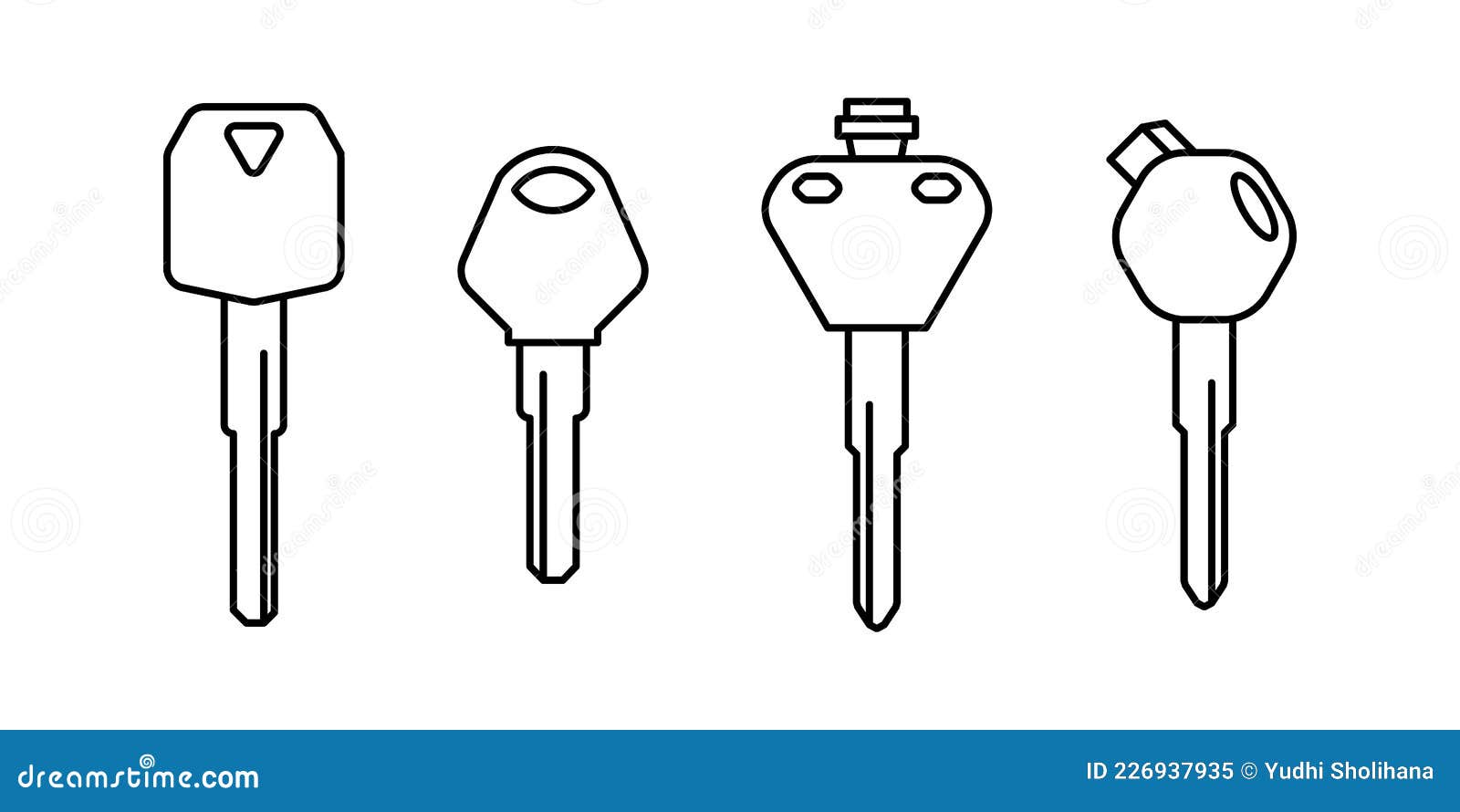 Motorcycle Key Icon Set, Simple Key Design Stock Vector - Illustration ...