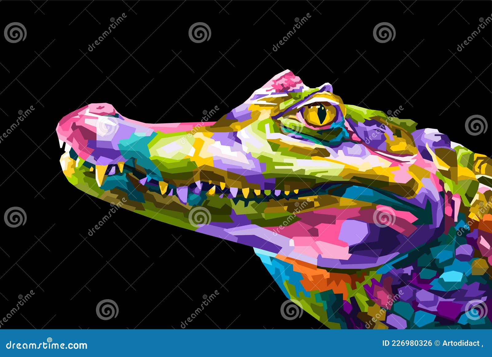 Colorful Crocodile Wearing Police Suits Set Design For Kids Coloring ...