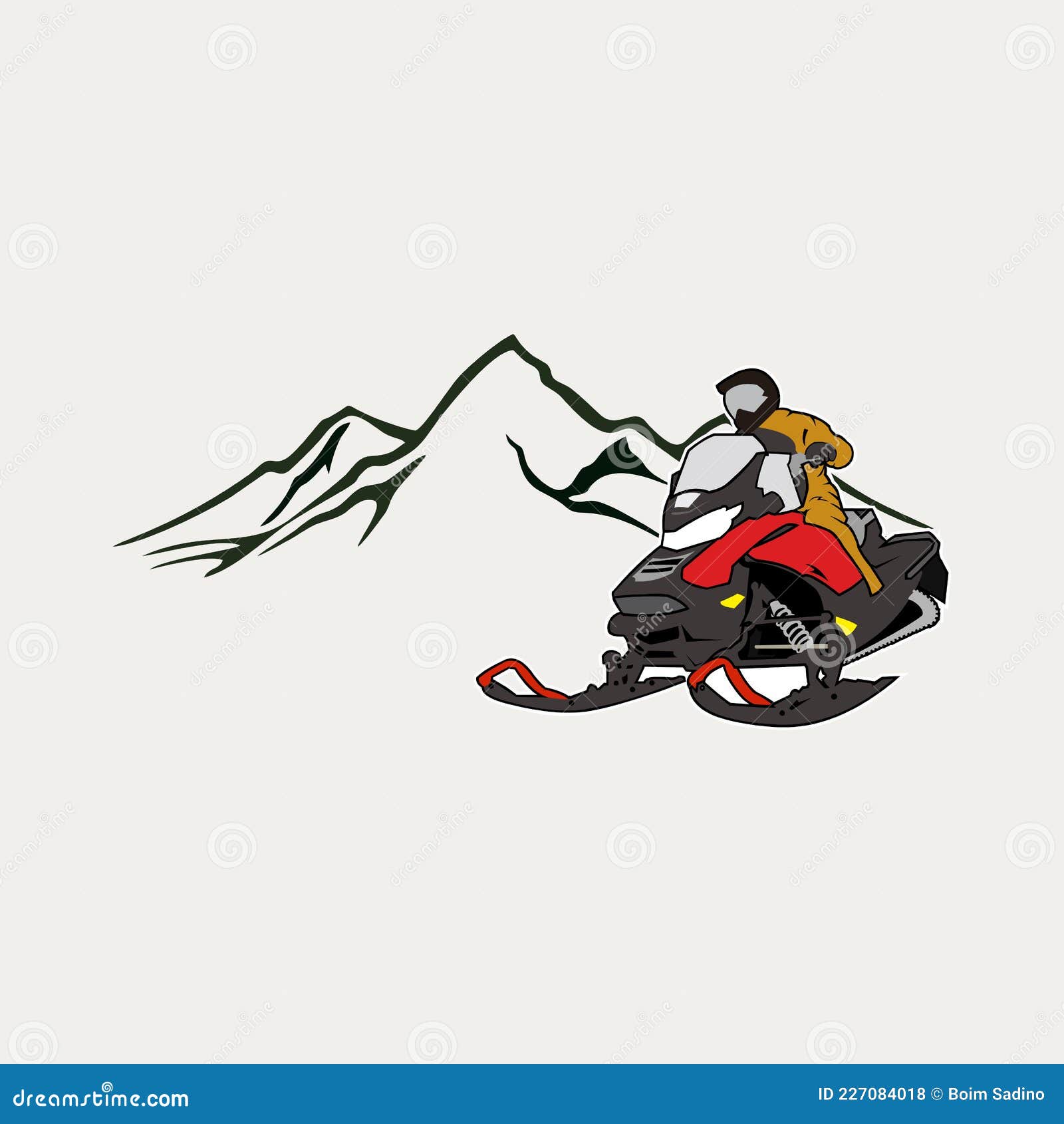 Basic RGB snow bike stock vector. Illustration of cartoon - 227084018