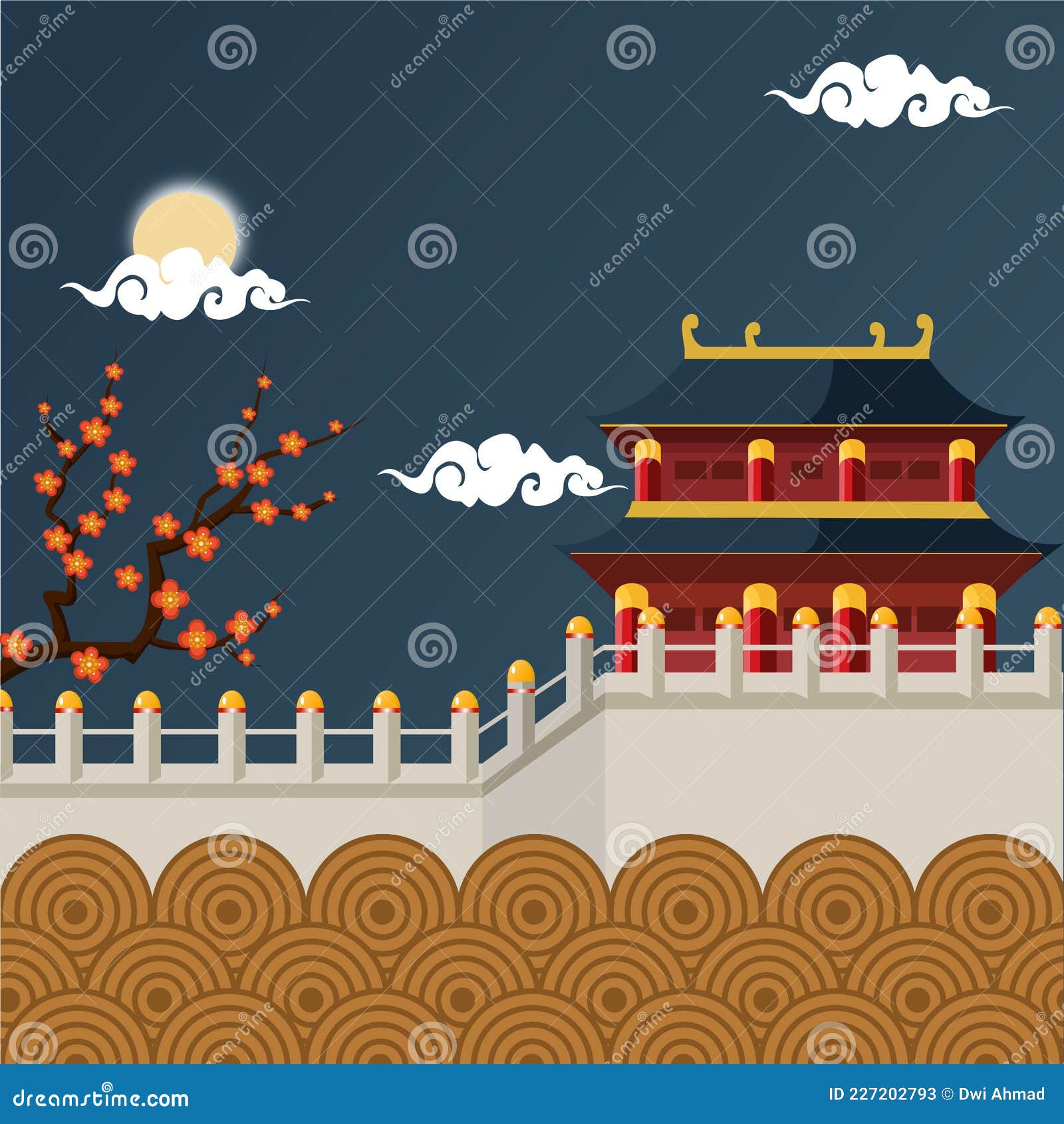 Classic Pagoda Castle in Japan Stock Illustration - Illustration of ...