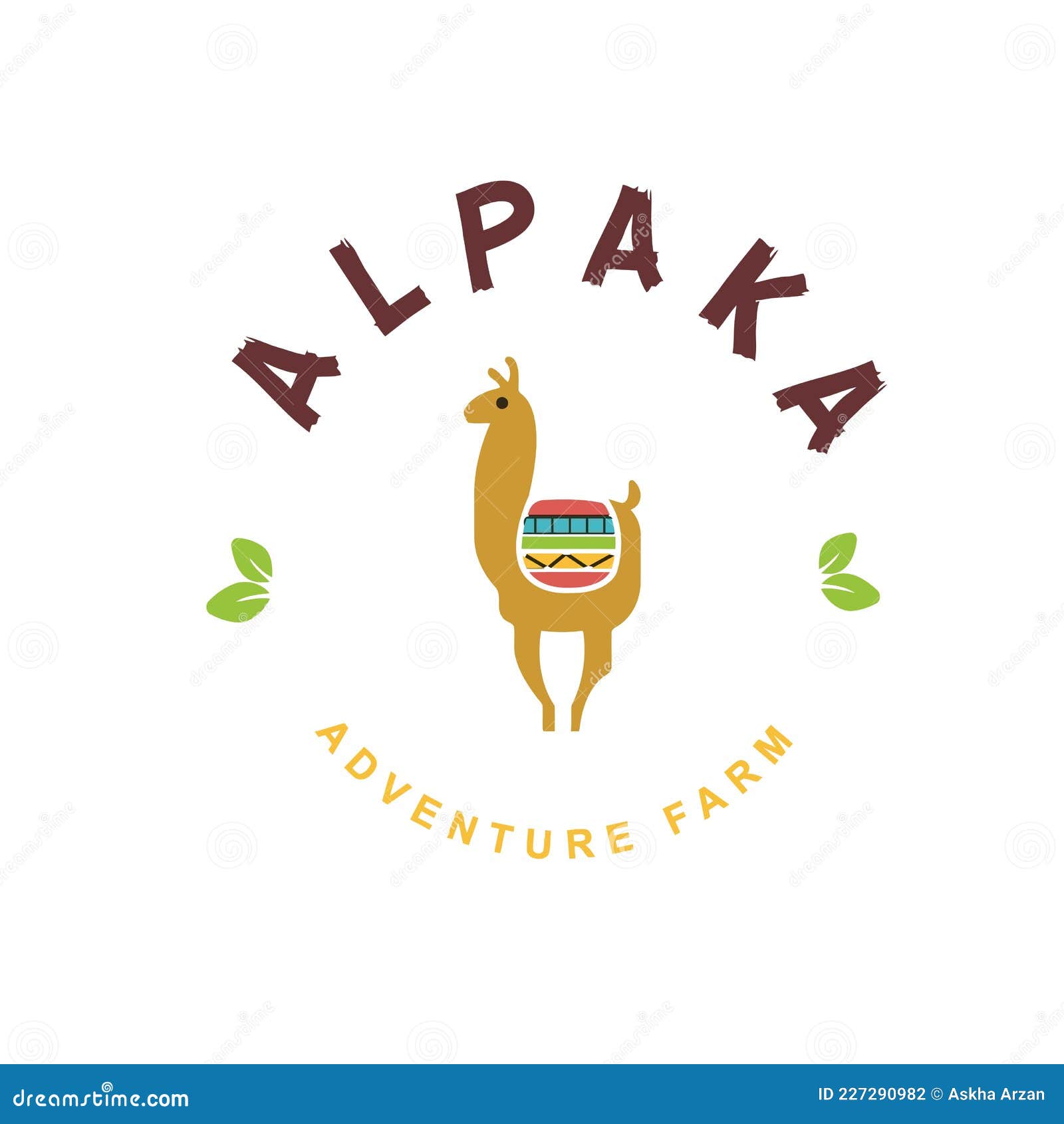 Alpaca logo design vector stock vector. Illustration of farm - 227290982