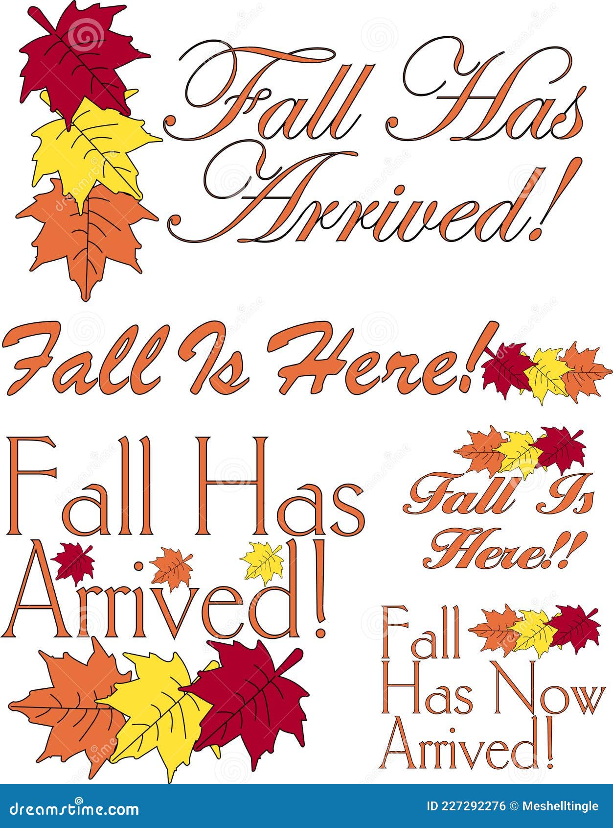 Fall Has Arrived Text with Fall Leaves Vector Format Available Stock ...
