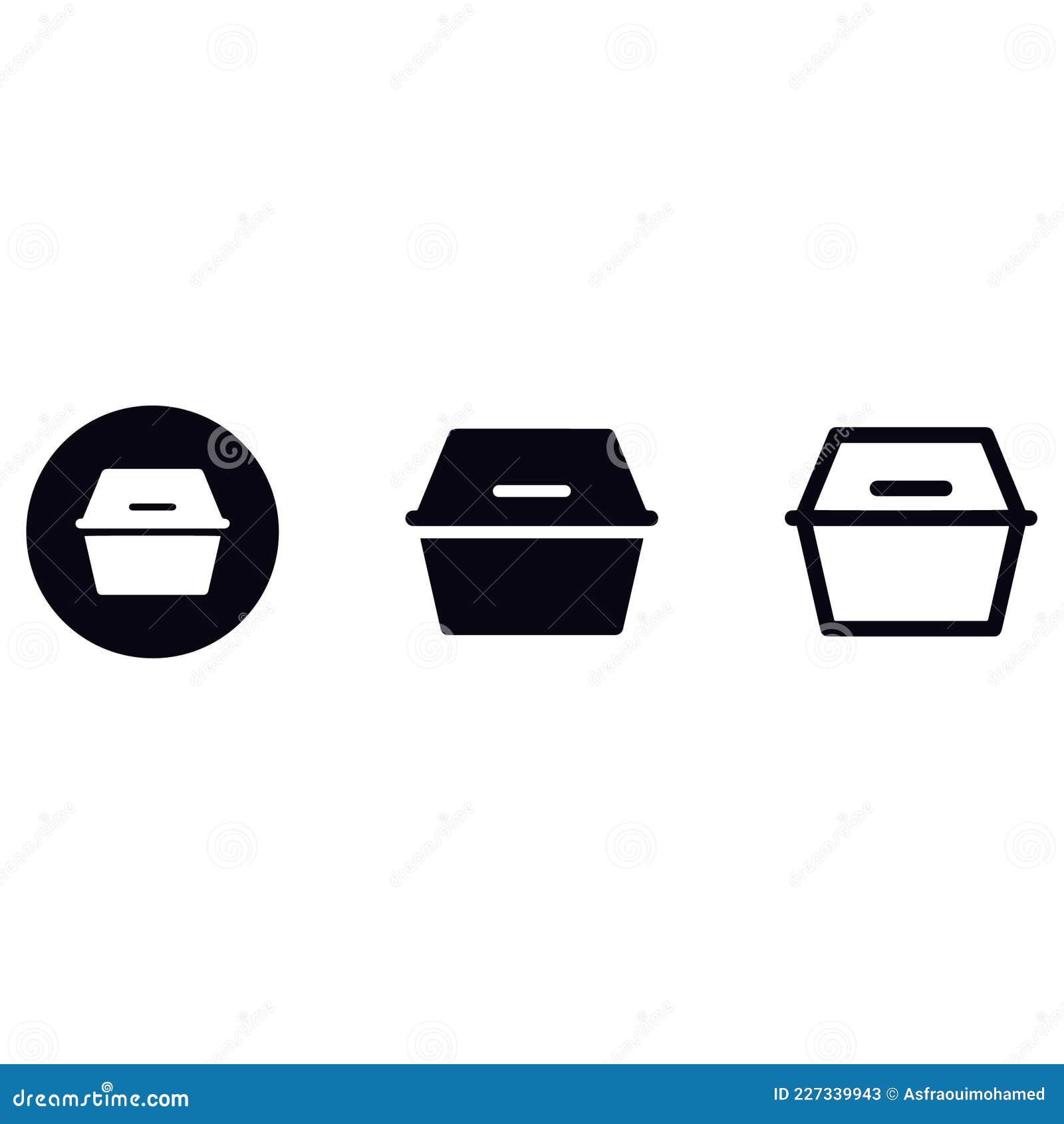 Foam Food Box Icons Vector Design Stock Vector - Illustration of ...