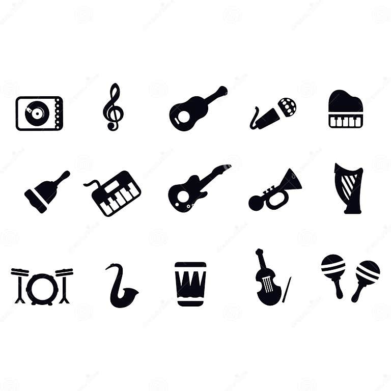 Music Instrument SymbolS Vector Design Stock Vector - Illustration of ...
