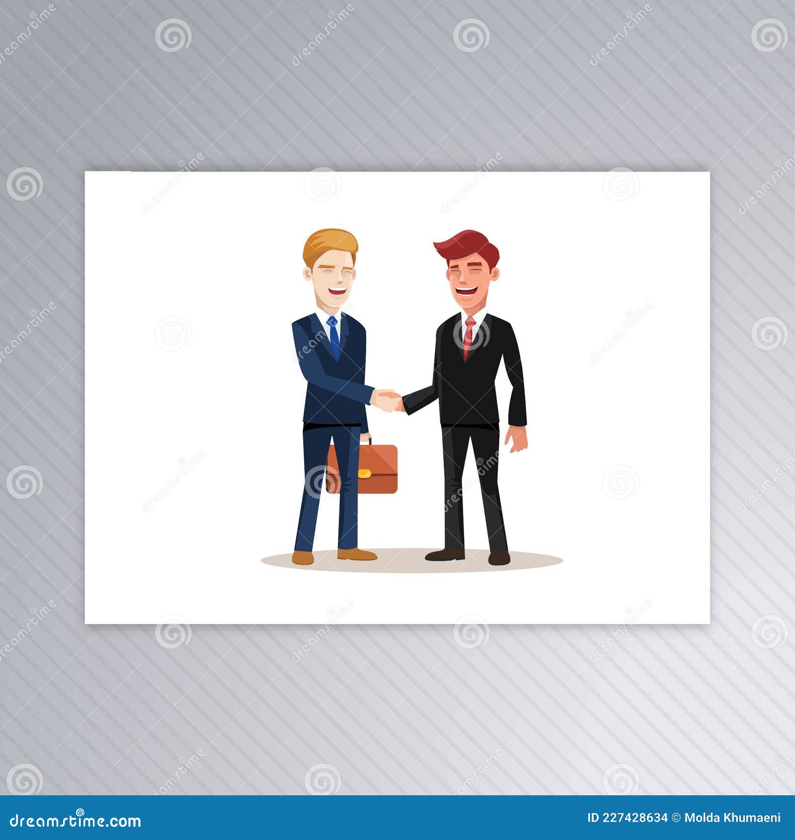 Two Man Businessman with Company Target Agreement Stock Illustration ...