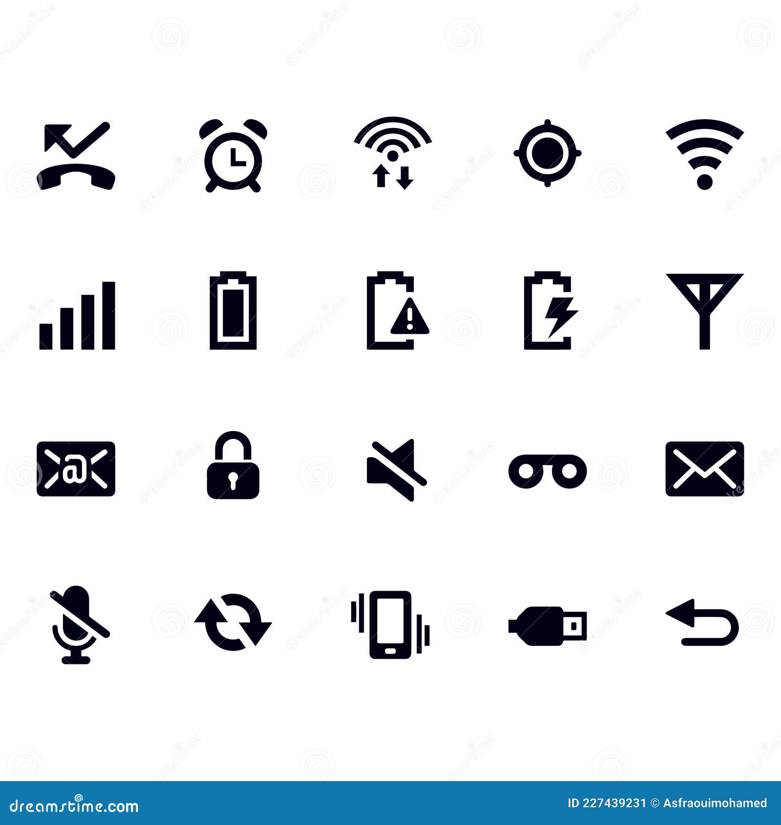 Notification Black Icons Vector Design Stock Vector - Illustration of ...