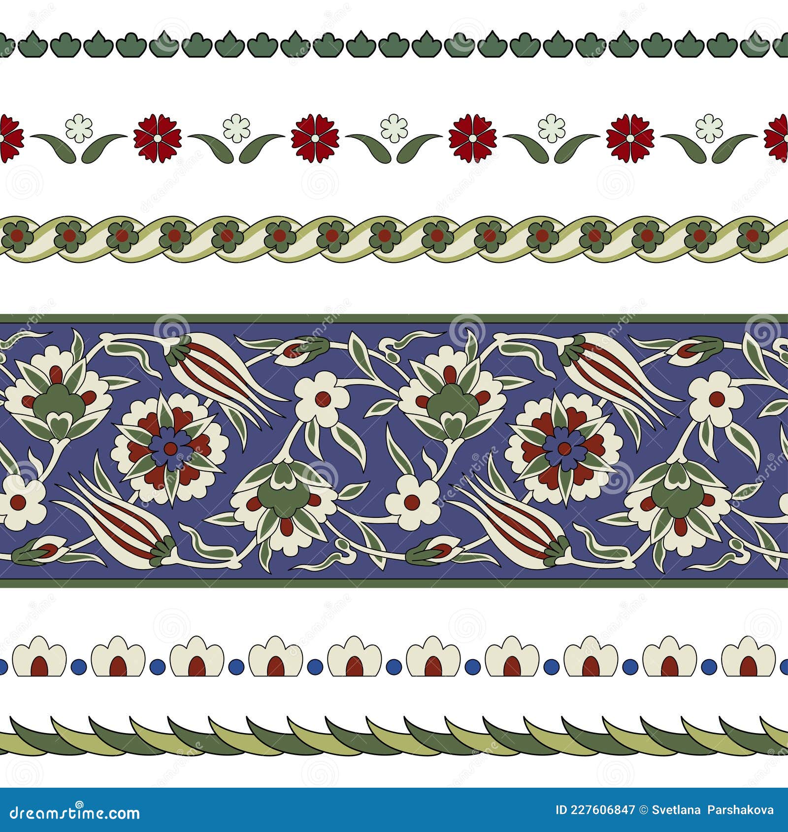 Seamless Floral Borders. Classic Persian Style Stock Vector ...