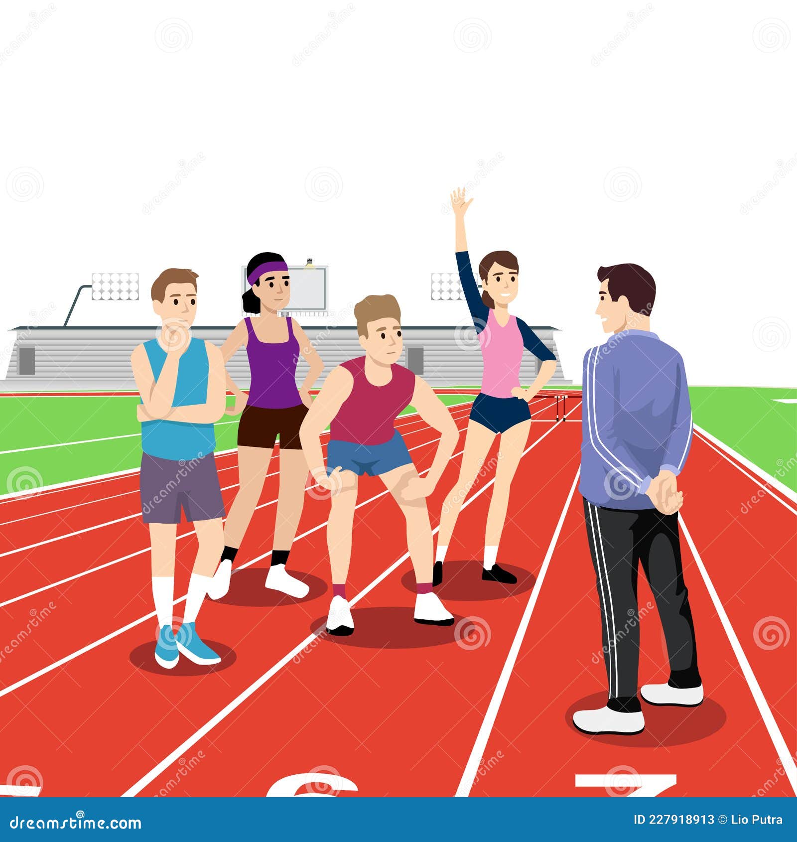 Runner Athlete Coach Coaching Sport. Stock Illustration - Illustration ...