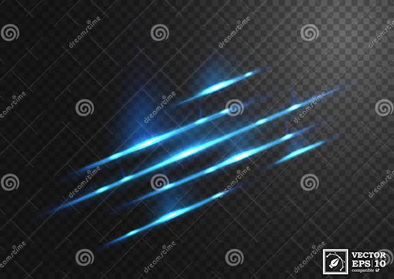 Abstract Blue Scratch of Light, on a Transparent Background, Isolated ...
