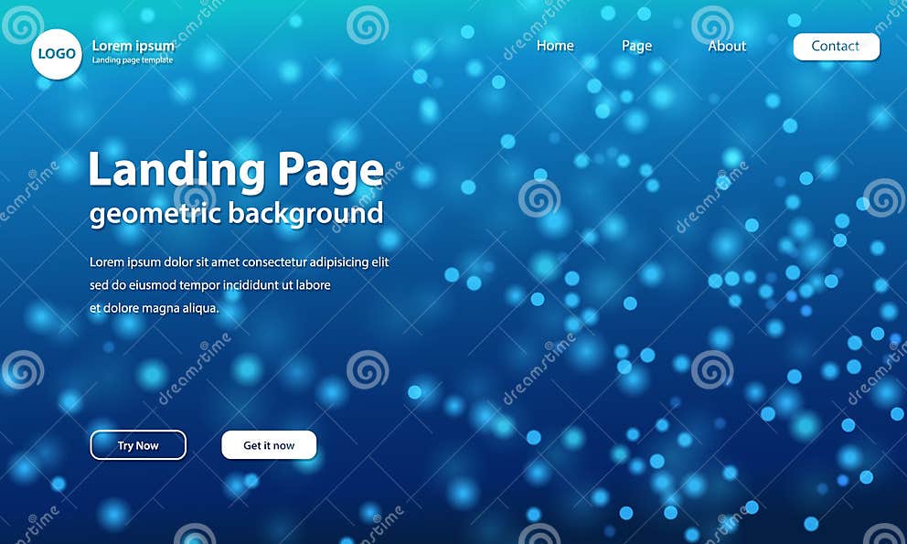 Landing Page Template with Blurred Particle Wave for Business Website ...