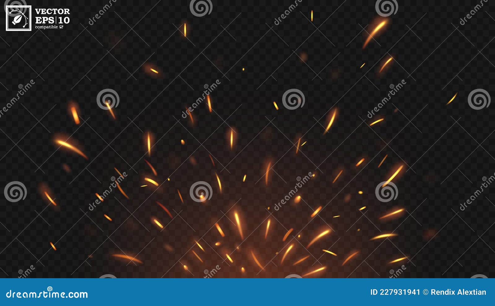 Fire Flying Sparks with a Transparent Background, Isolated and Easy To ...