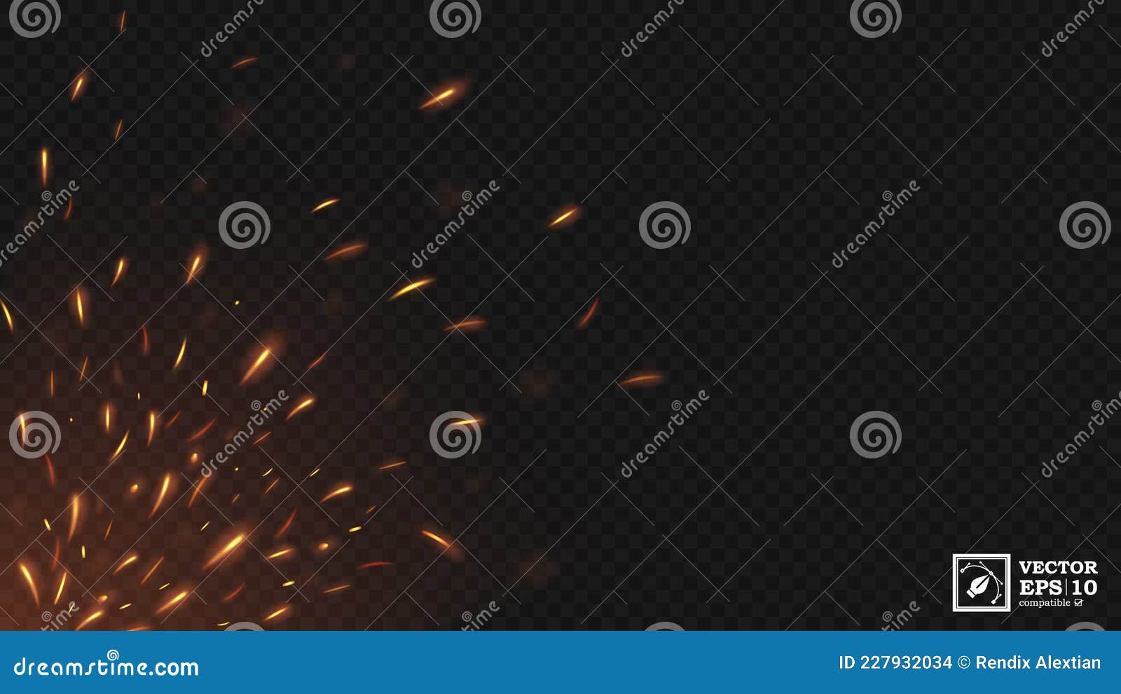 Fire Flying Sparks with a Transparent Background, Isolated and Easy To ...
