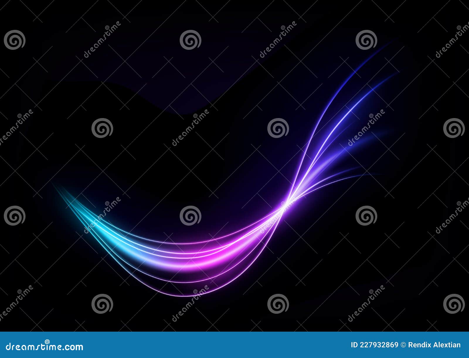 Abstract Wavy Line of Light, Isolated and Easy To Edit. Vector ...