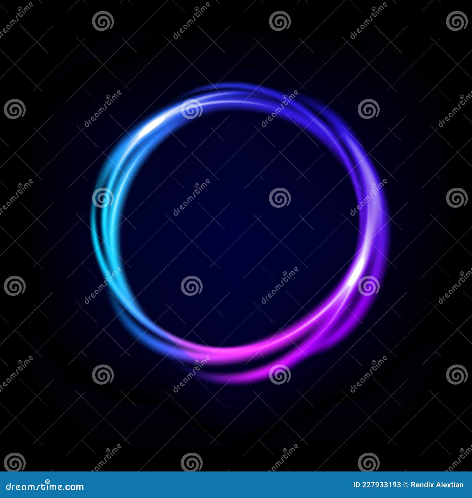 Abstract Multicolor Ring Line of Light, Isolated and Easy To Edit ...