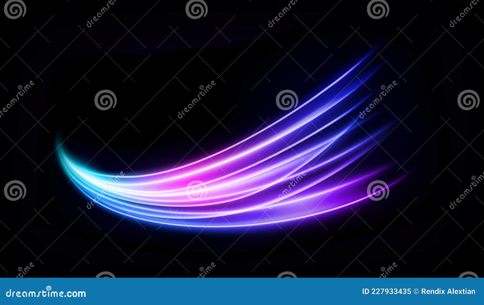 Abstract Multicolor Wavy Line of Light, Isolated and Easy To Edit ...