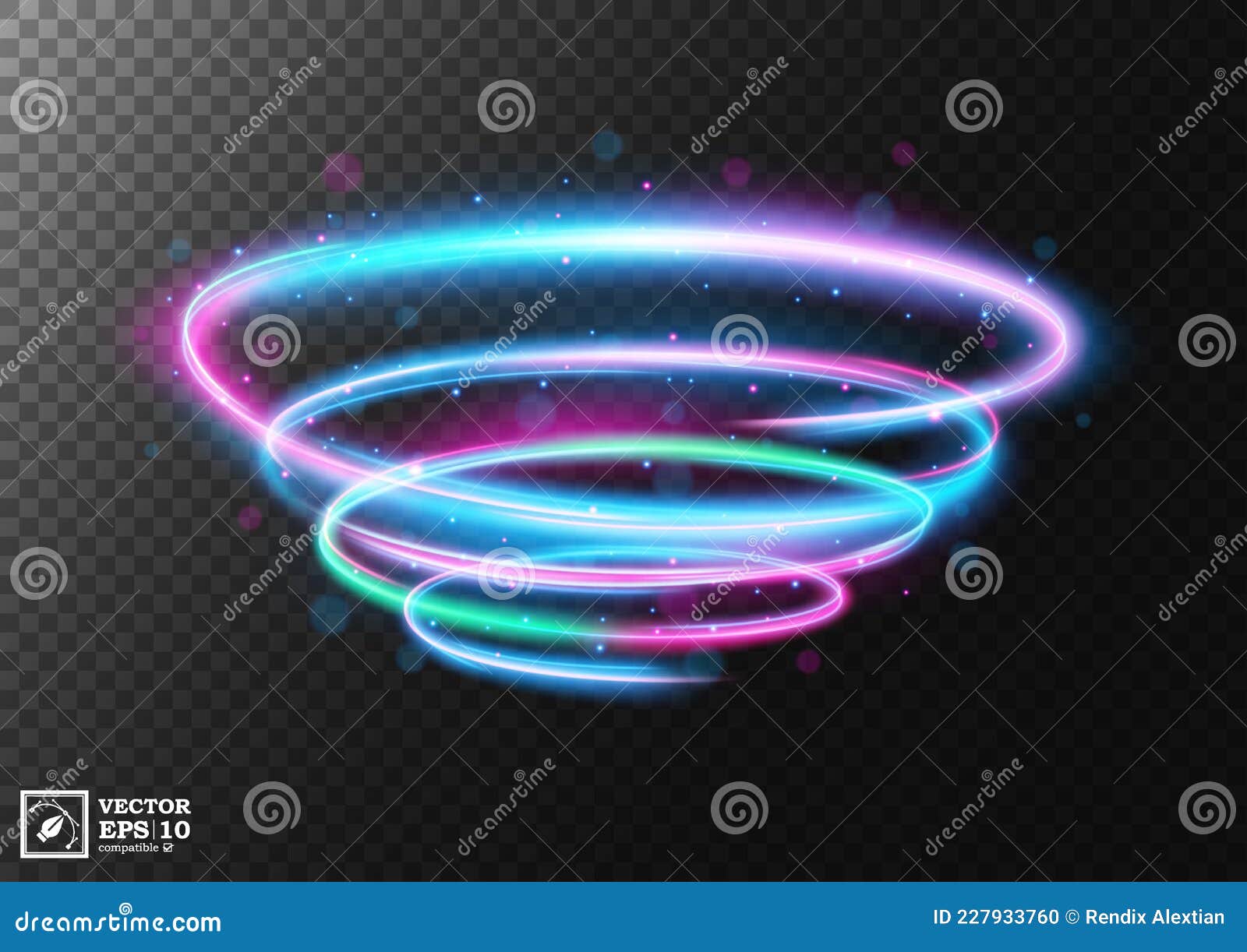Abstract Wavy Line of Light with a Transparent Background, Isolated and ...