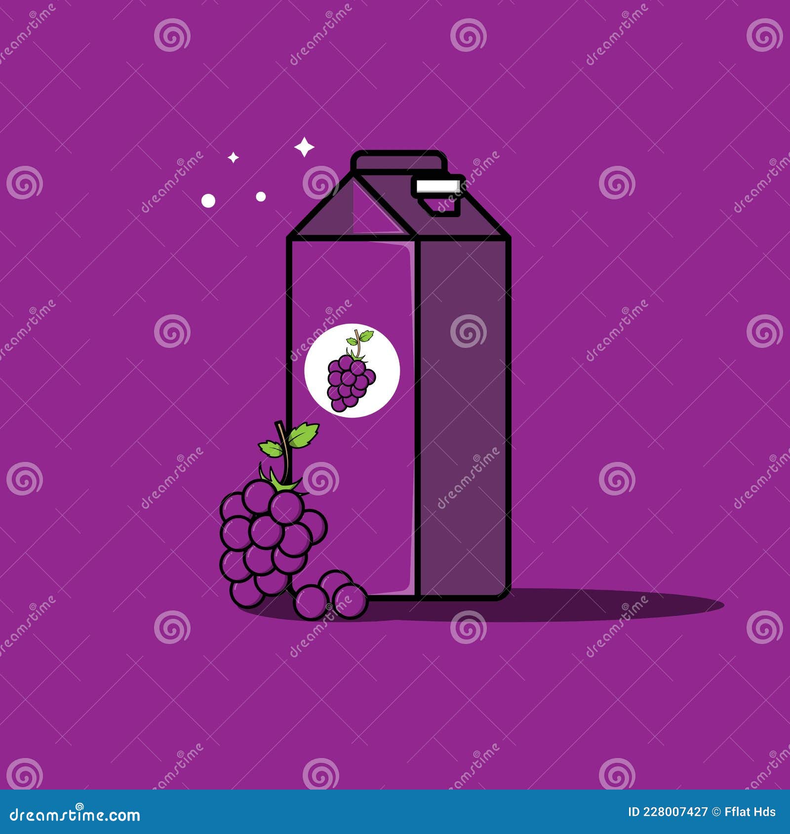 Grape Juice Flat Vector Icon Stock Vector - Illustration of design ...