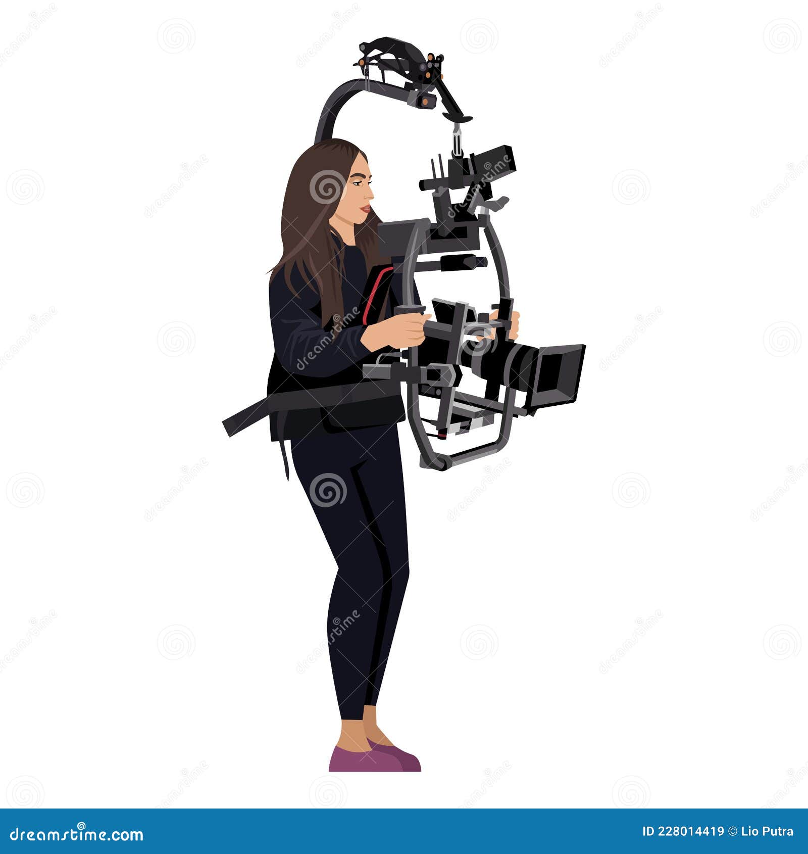 Female Photographer,Videographer Vector. Stock Vector - Illustration of ...