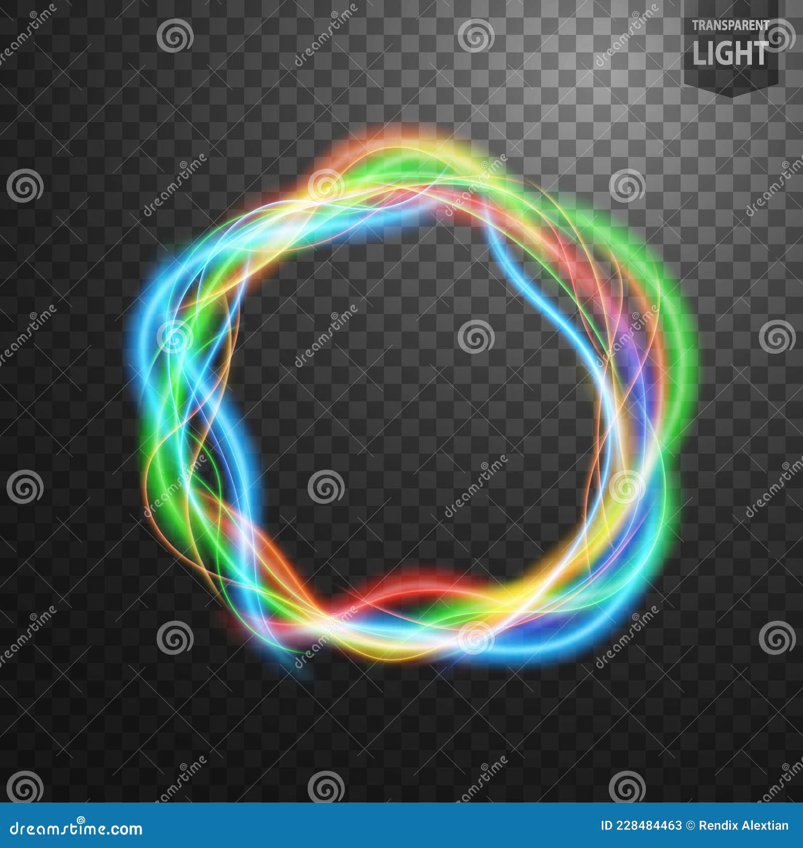Abstract Colorful Light Circle, Isolated and Easy To Edit. Vector ...