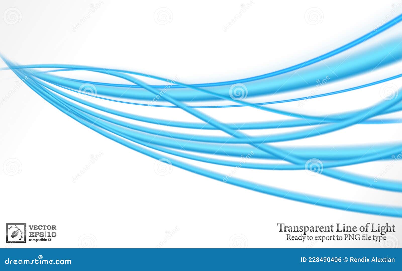 Transparent Blue Wavy Line, Ready Export To PNG File, Isolated and Easy ...