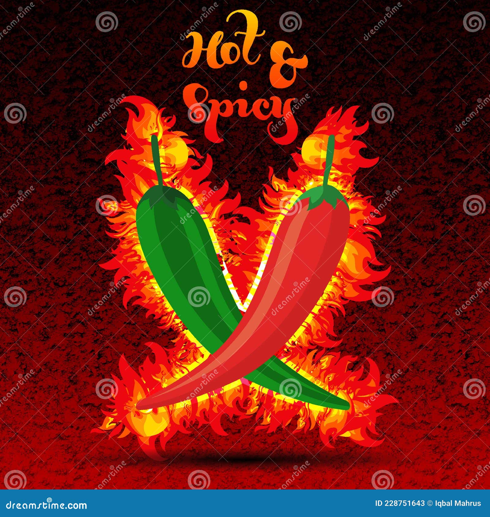 Hot and Spicy Poster Poster for Restaurant Stock Vector - Illustration ...